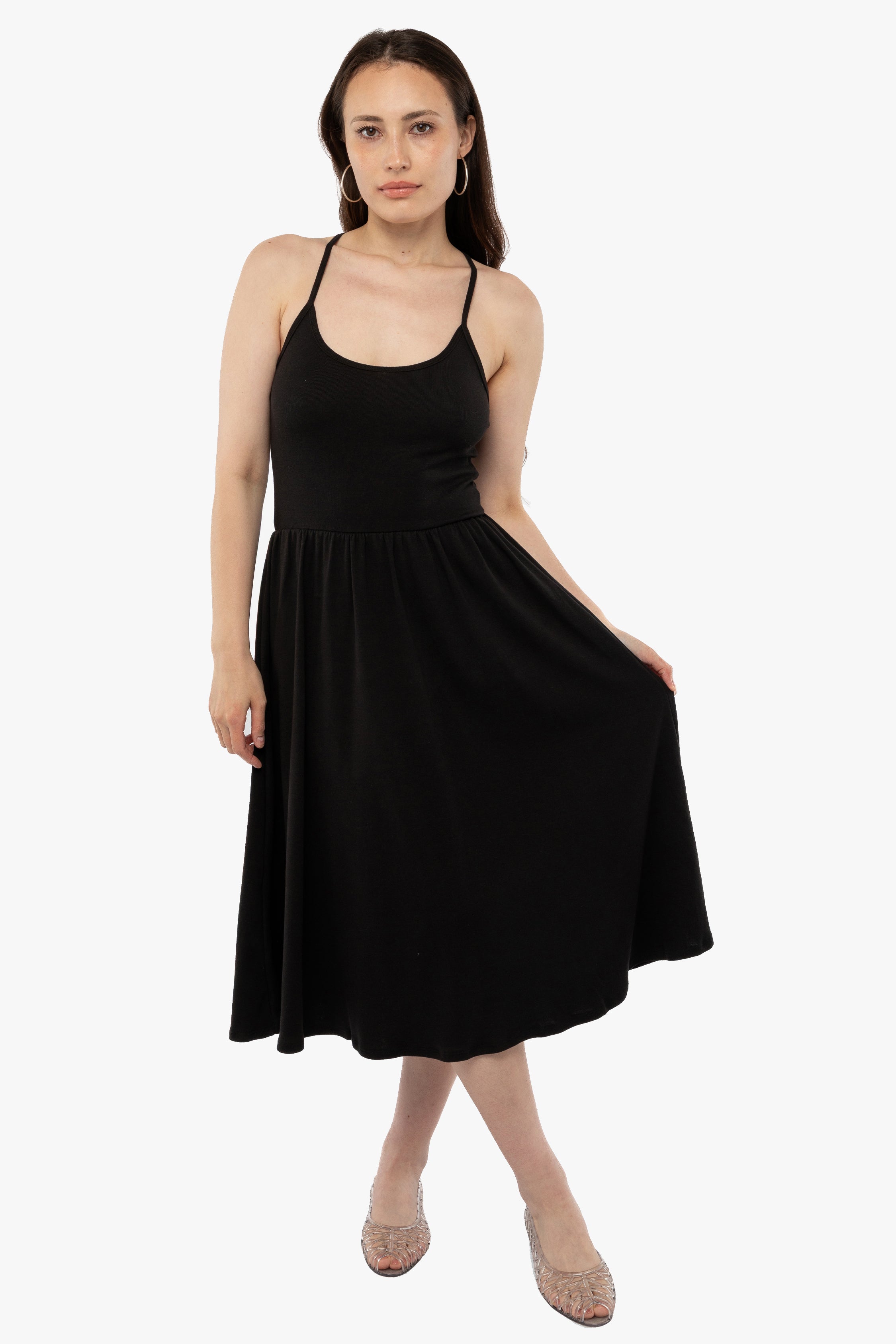 43208X - Baby Rib Cross Back Summer Midi Dress – Los Angeles Apparel
