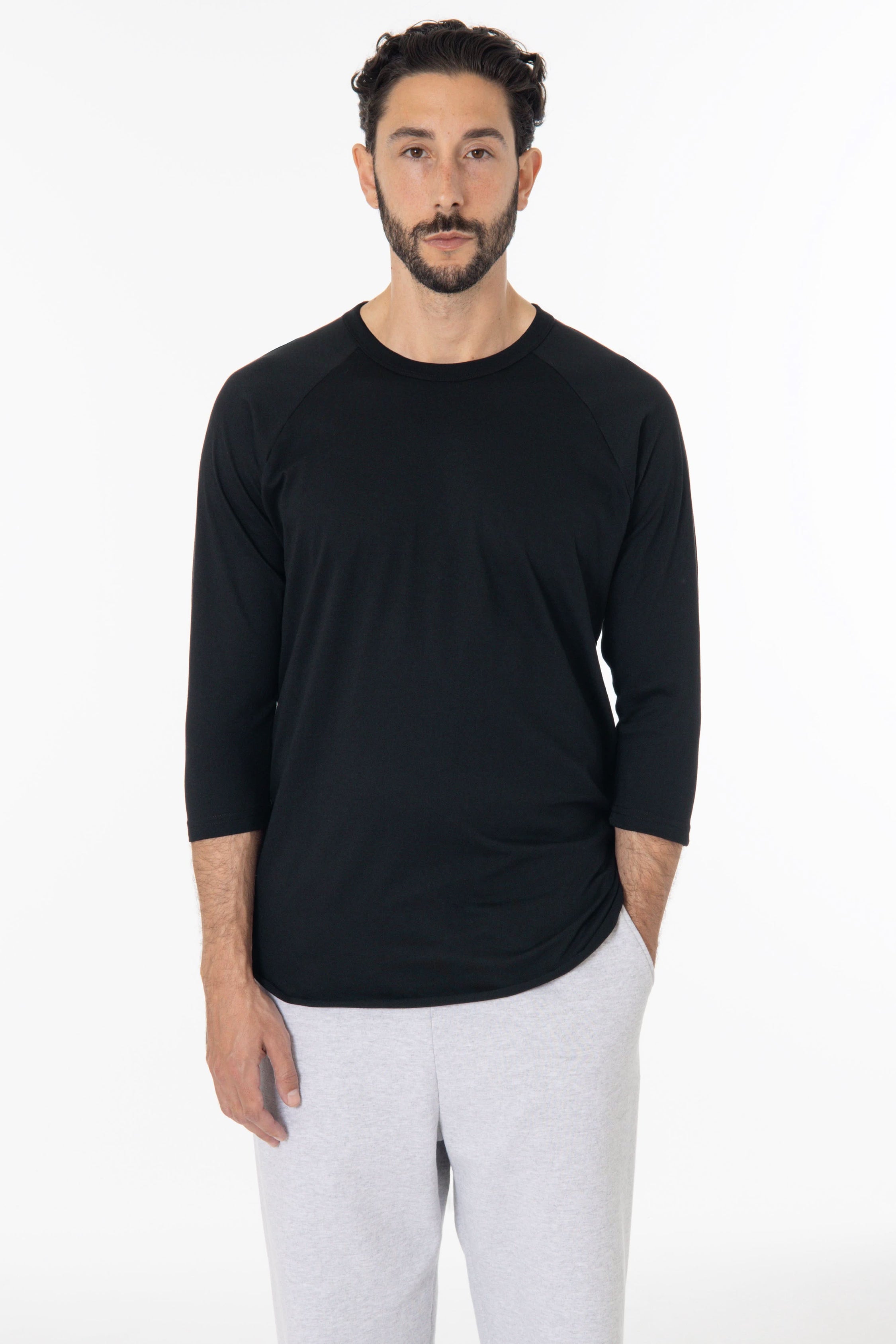 FF53 - 3/4 Sleeve Poly Cotton Raglan – Los Angeles Apparel