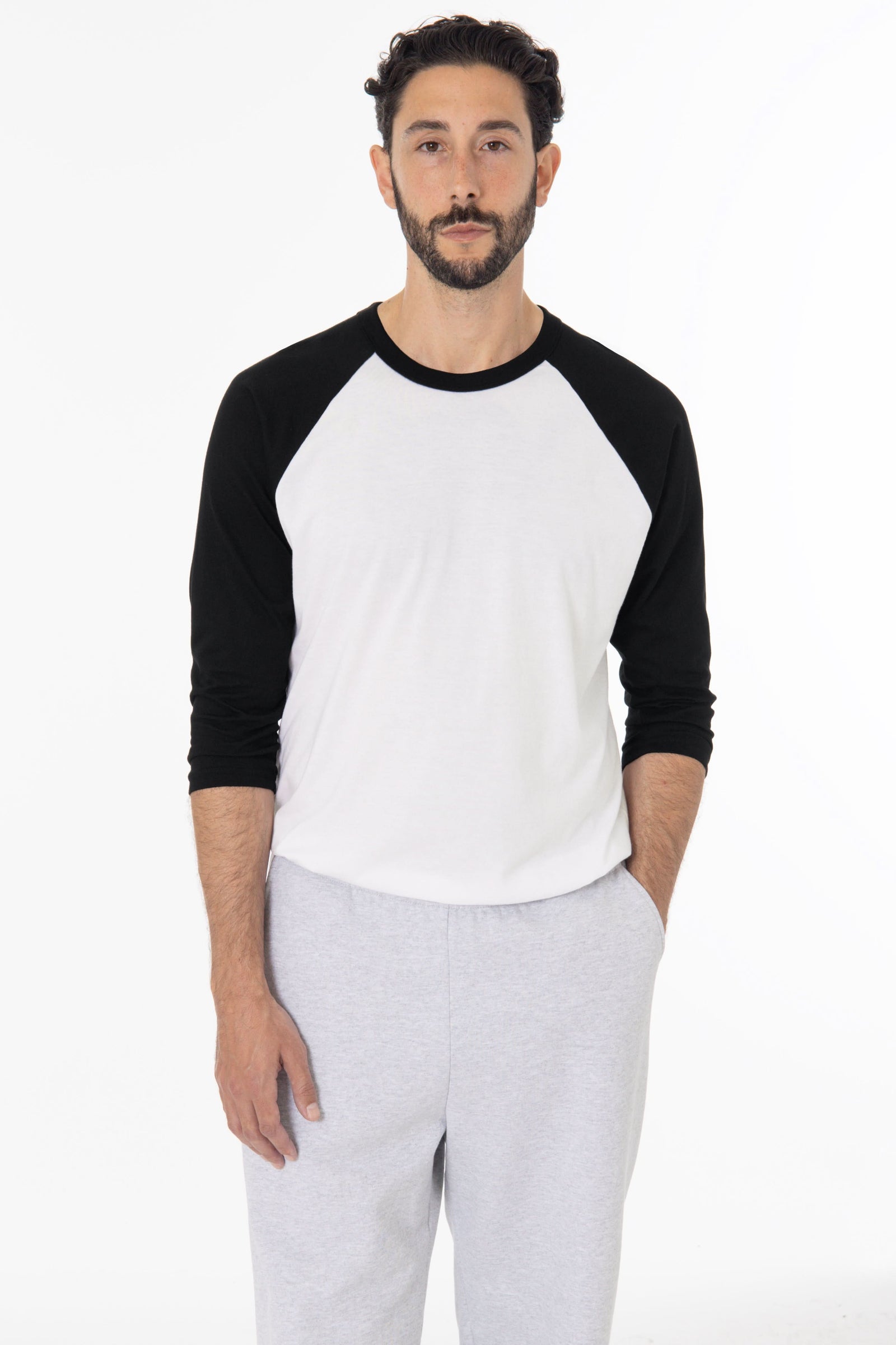 FF53 - 3/4 Sleeve Poly Cotton Raglan – Los Angeles Apparel