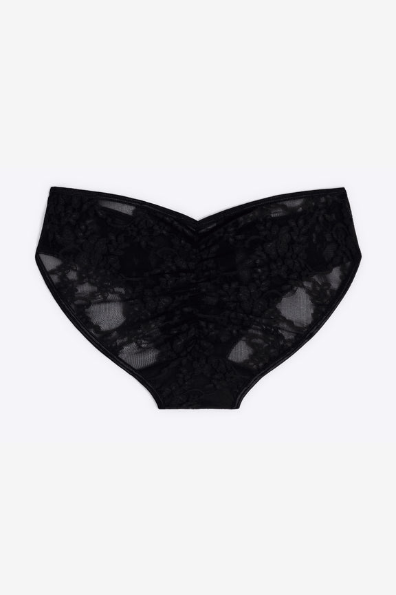 FNS08 - Floral Lace Ruched Back Bikini Panty – Los Angeles Apparel