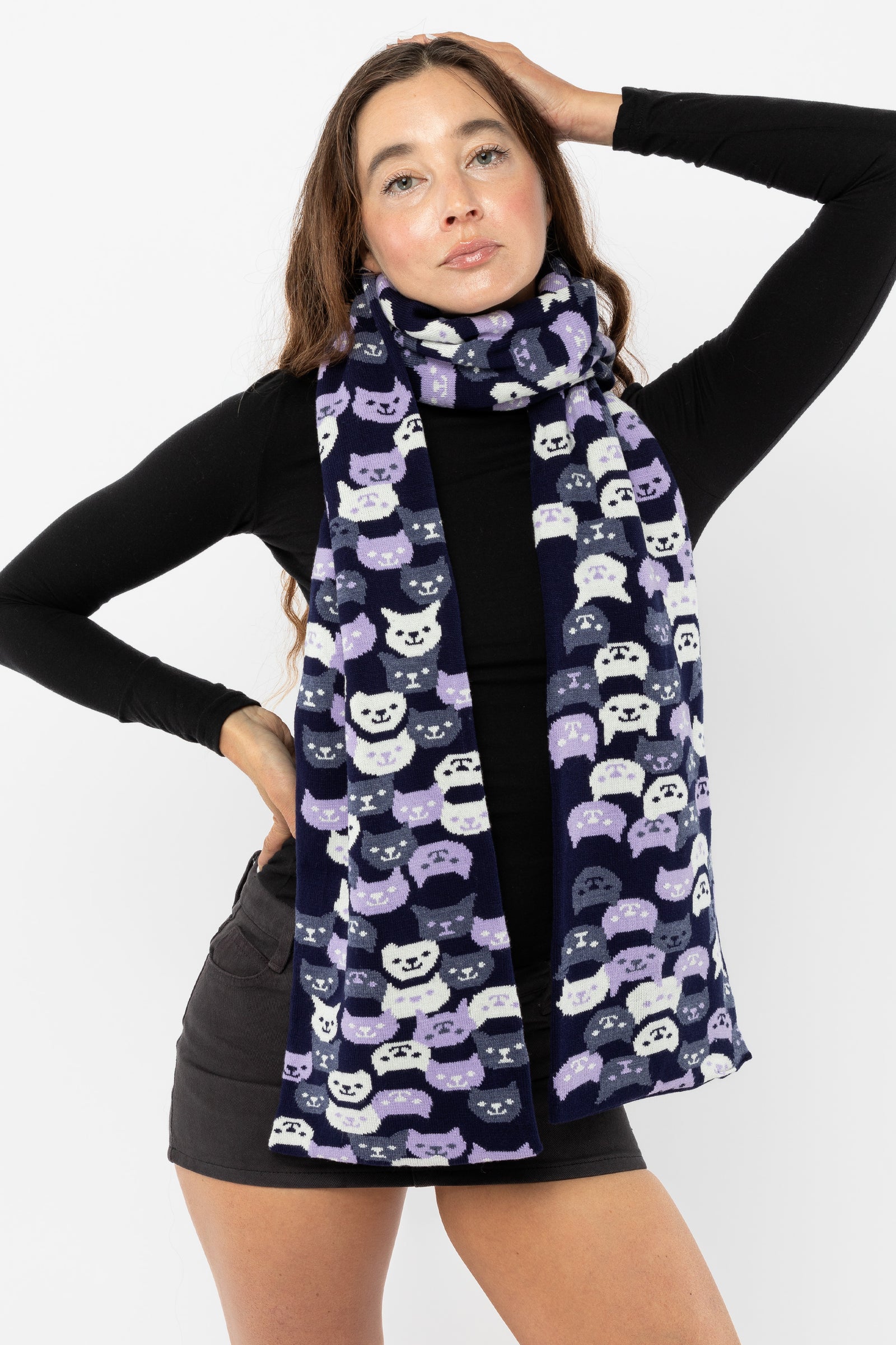 JQSCARF41 - Smiling Cat Scarf – Los Angeles Apparel