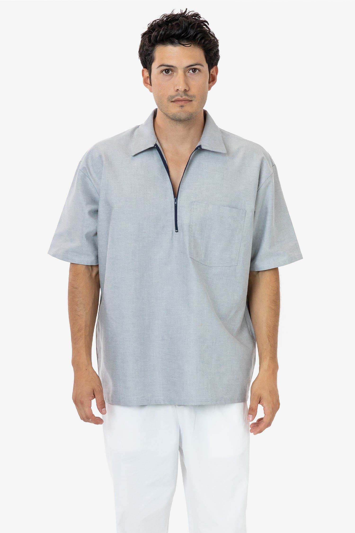 RCP409 - Oxford Zip-Up Work Shirt – Los Angeles Apparel