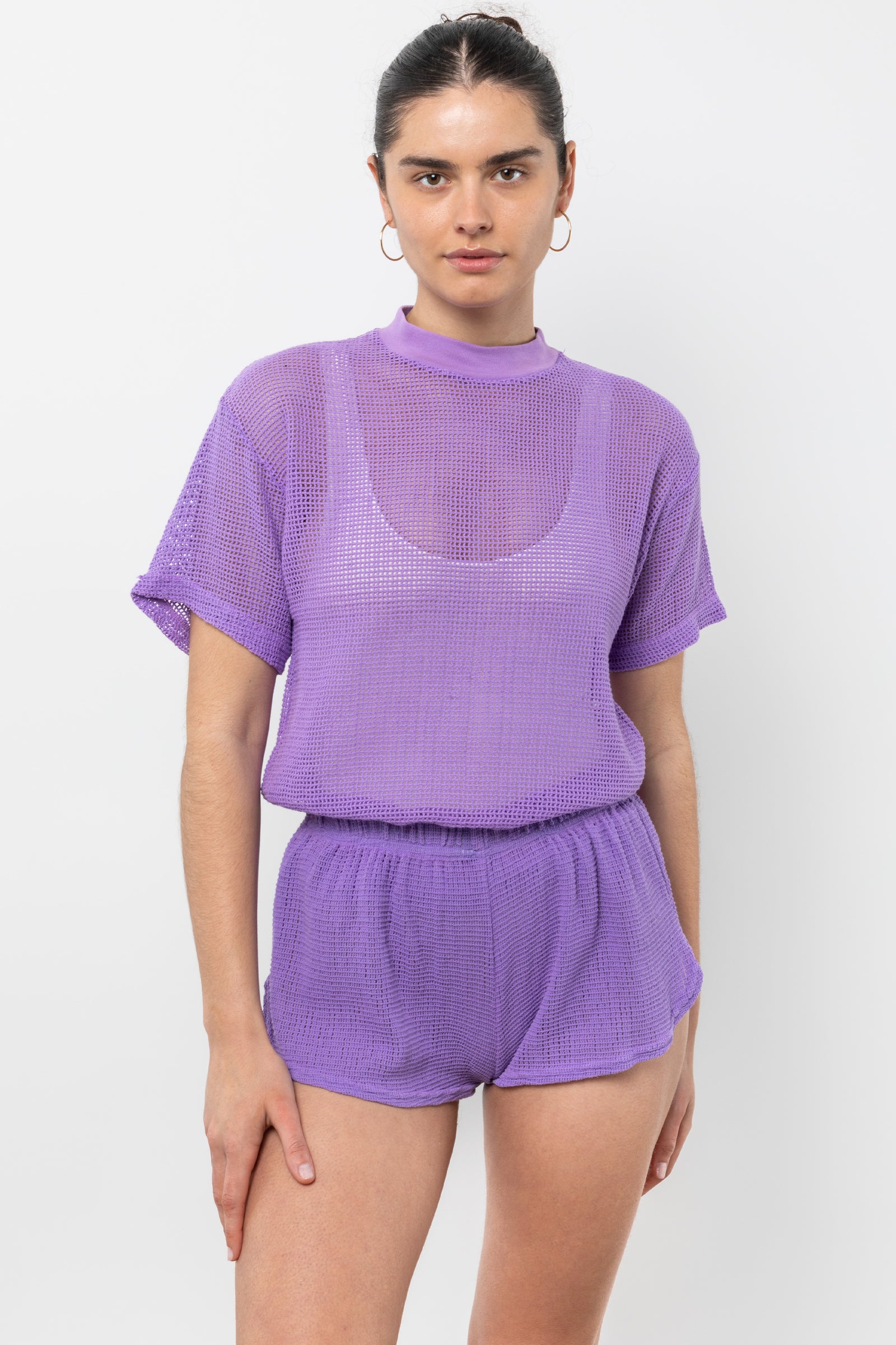 RIN304GD - Cotton Fishnet Garment Dye Shorts – Los Angeles Apparel