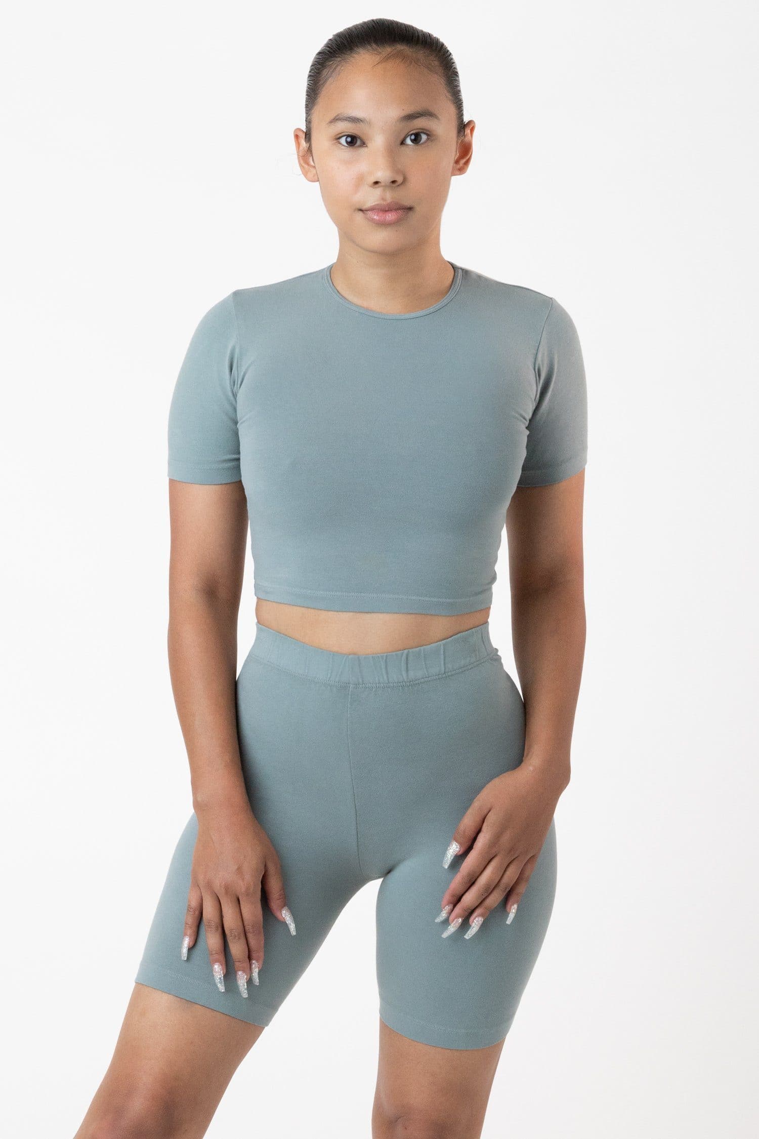 83078GD - Garment Dye Short Sleeve Crop Top – Los Angeles Apparel