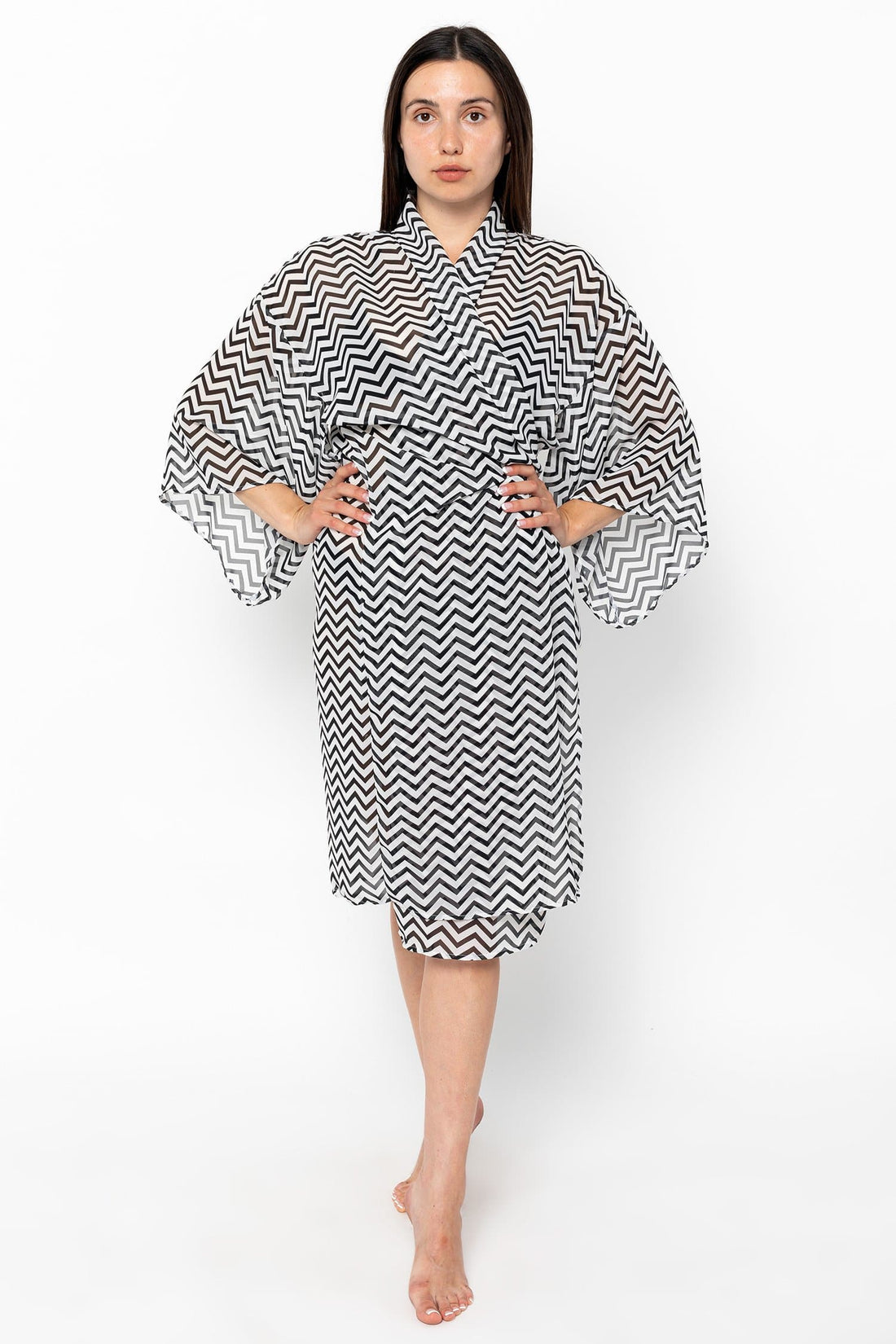 RPCH01 - Printed Chiffon Kimono Robe – Los Angeles Apparel